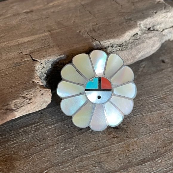 Native American | Jewelry | Vintage Zuni Sunface Pendant Pin Multi ...